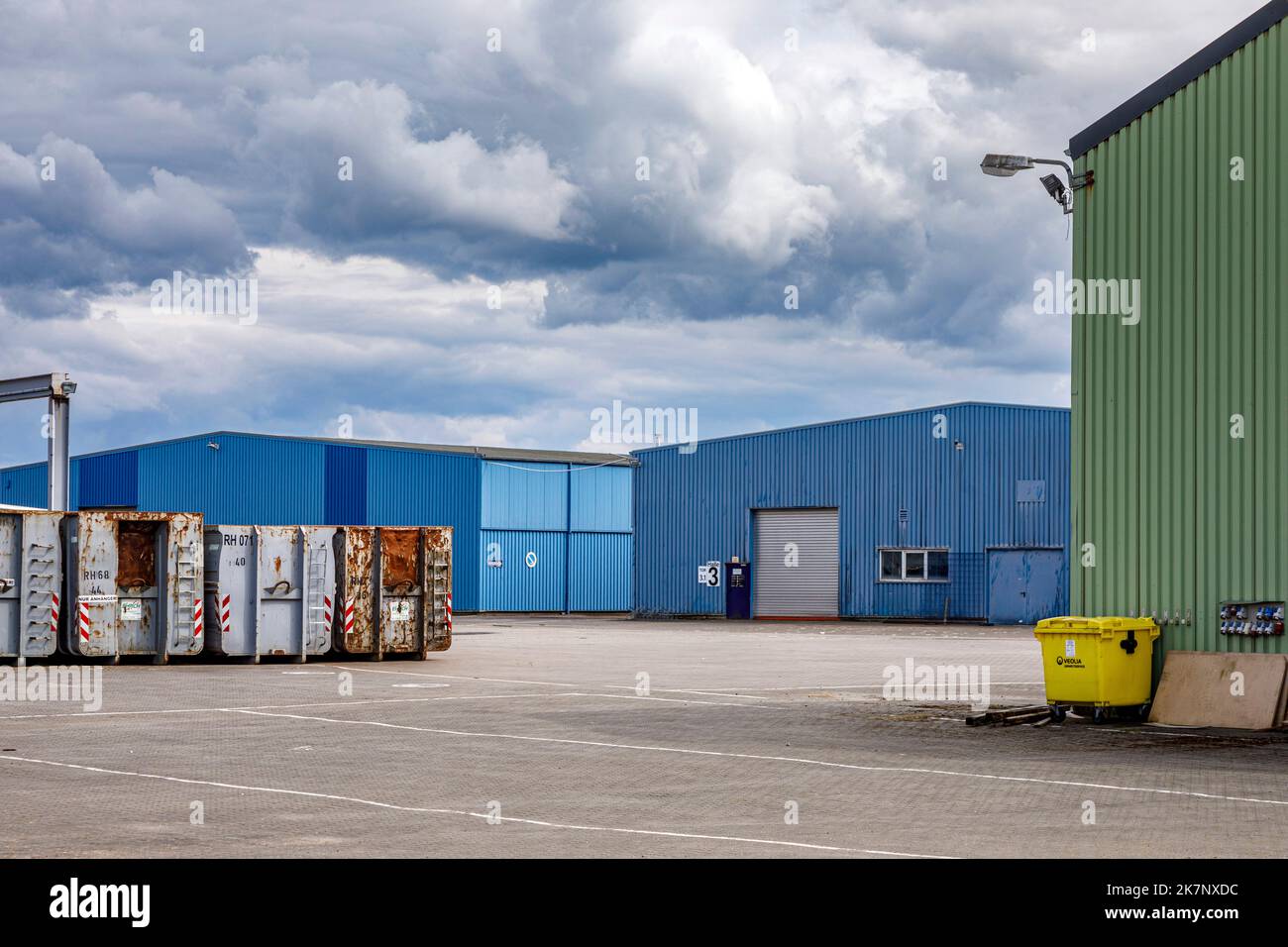 Workshops and warehouses in the port area at the outer port of Husum ...
