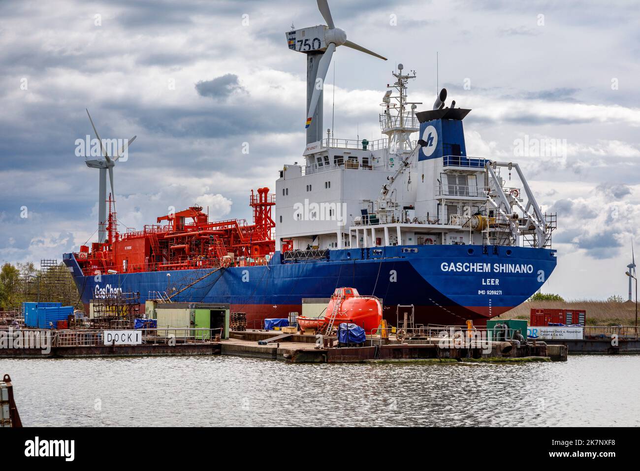 LPG tanker Gaschem Shimano in the Husumer Dock and Repair GmbH & Co. KG ...