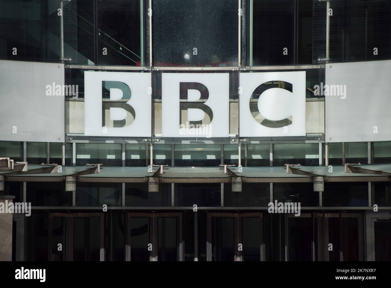 London, UK. 18th Oct, 2022. General view of Broadcasting House, the BBC headquarters in Central ...