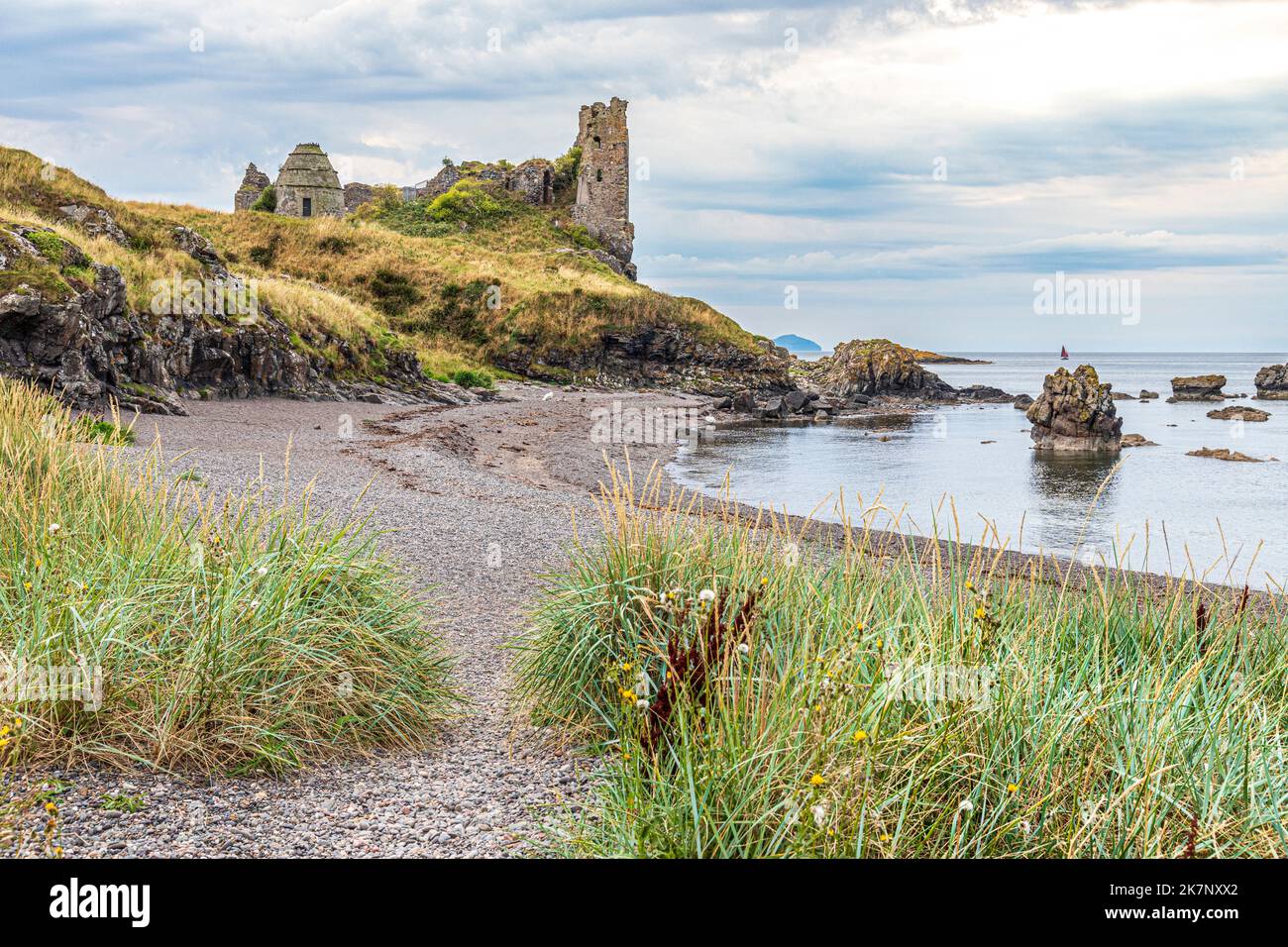 The ruins of the 13th century Dunure Castle, used in the filming of ...