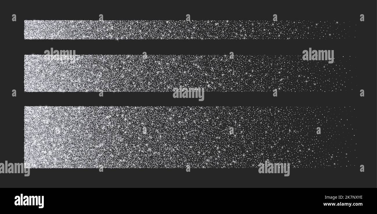 Silver glitter brush strokes, shiny star dust lines, luxury shimmery particles i Stock Vector ...