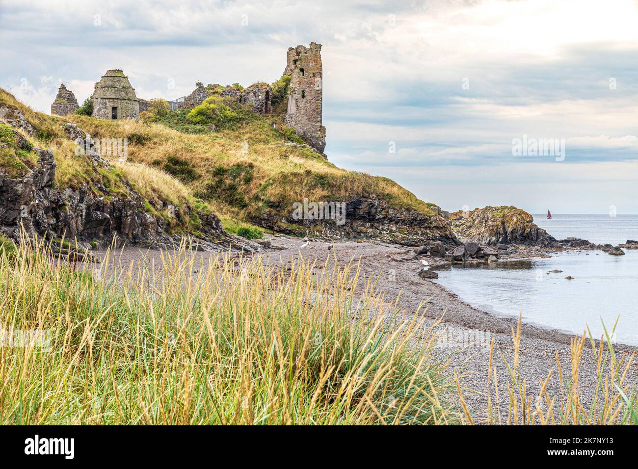 The ruins of the 13th century Dunure Castle, used in the filming of ...