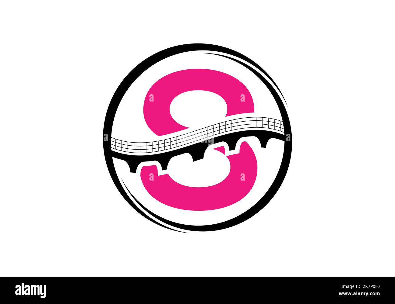 Initial S monogram letter alphabet with bridge sign. Abstract bridge ...