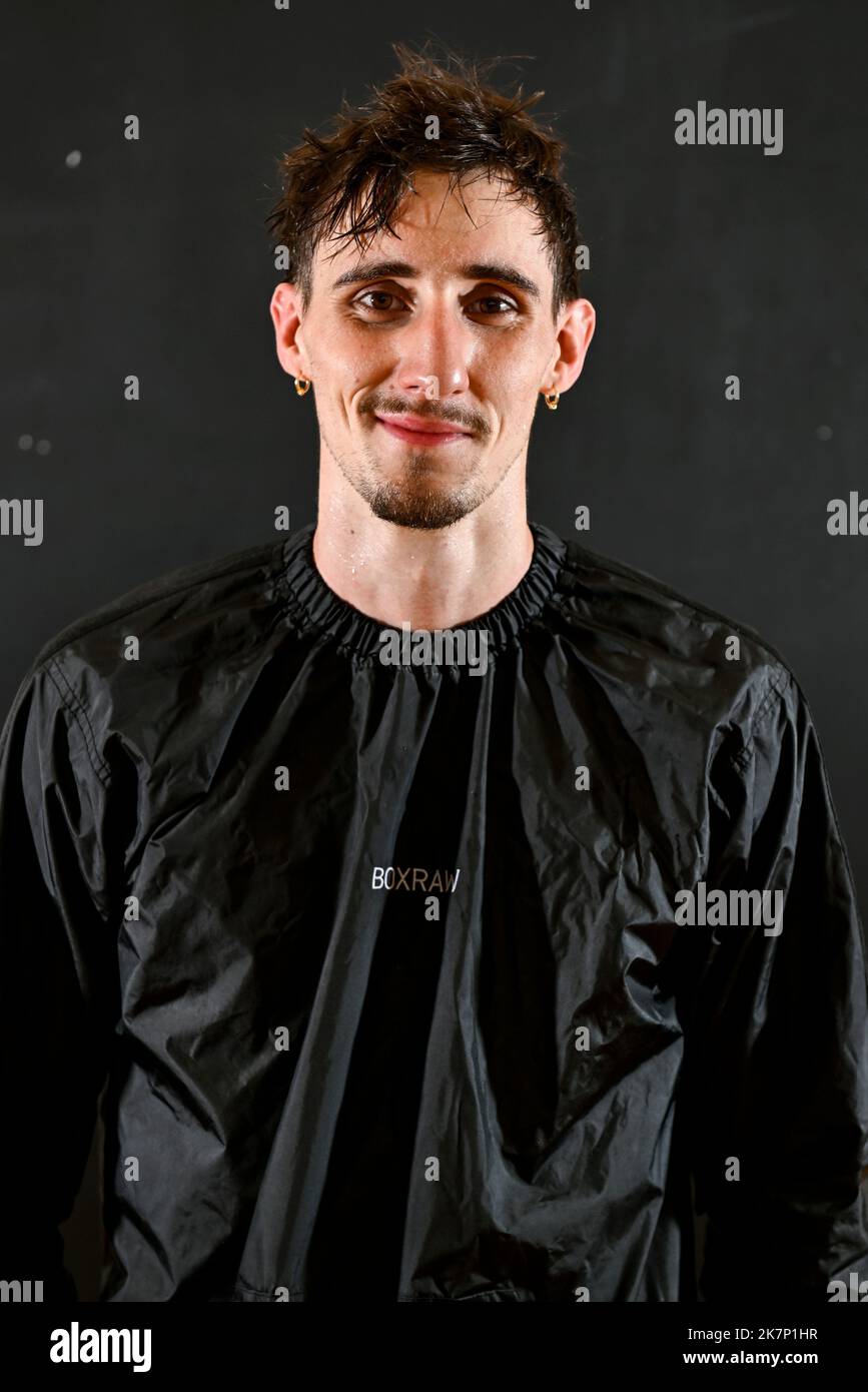 Belgian boxer Antoine Vanackere pictured during a boxing training ...