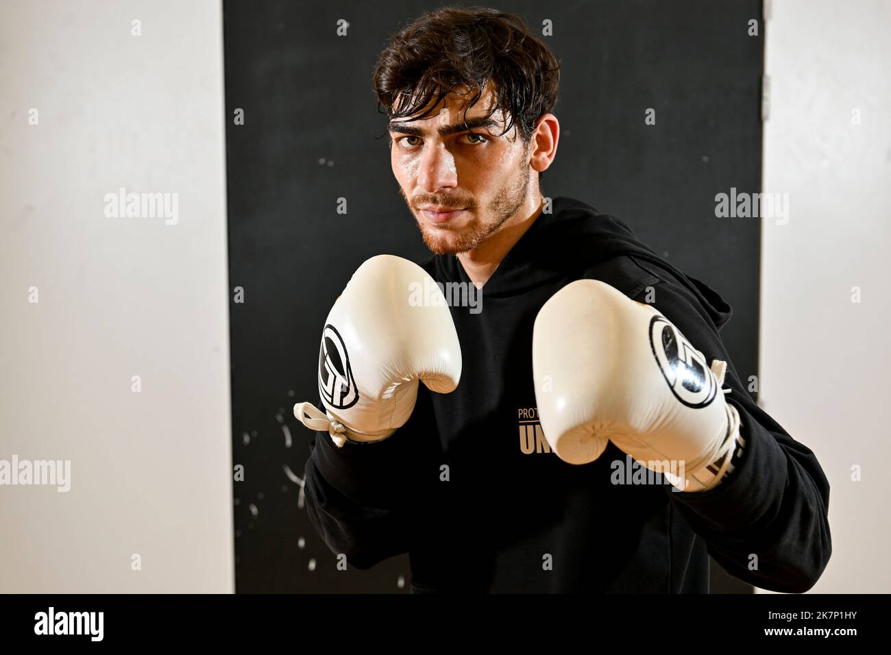 Belgian boxer Miko Khatchatryan pictured during a boxing training ...