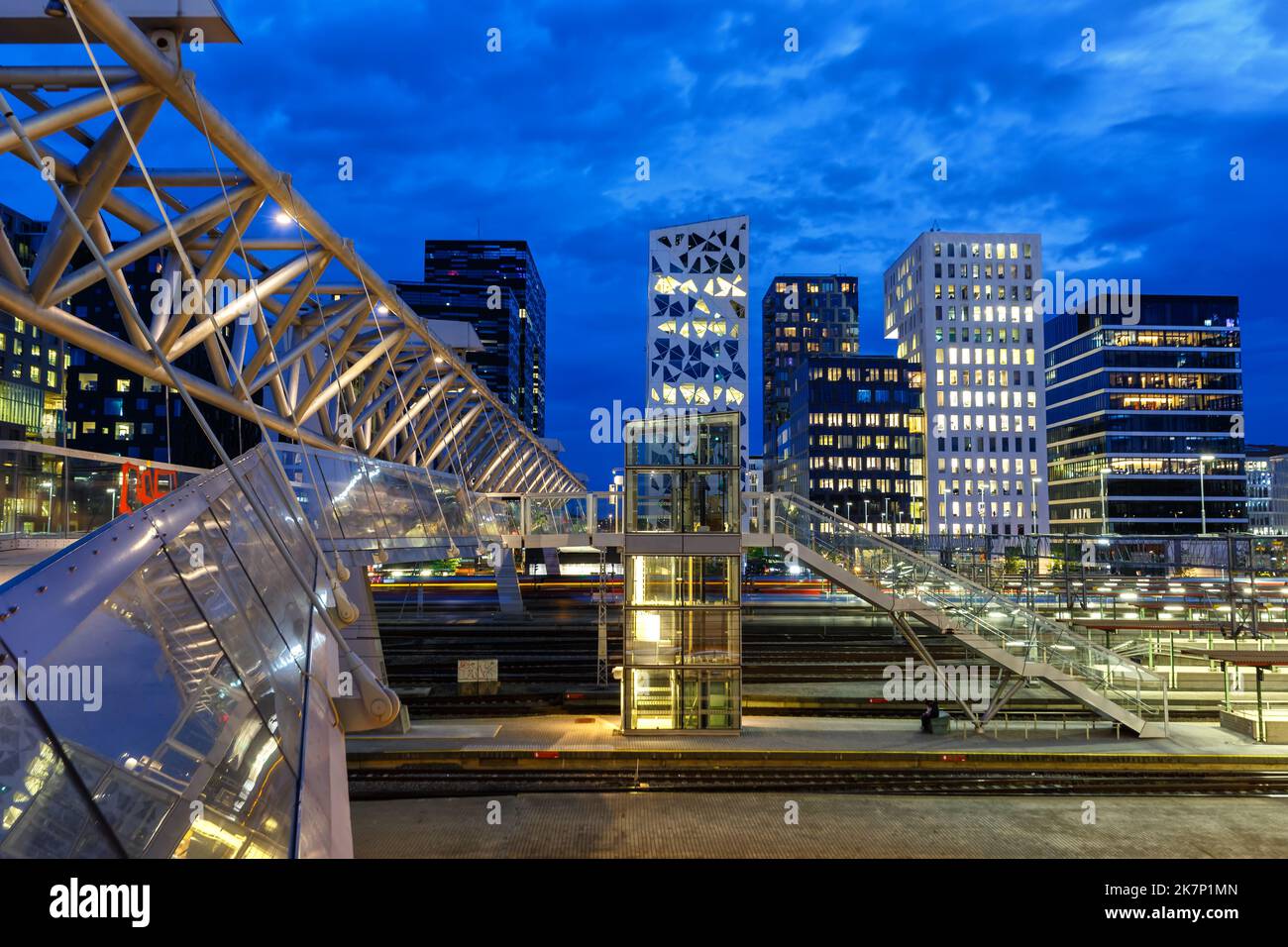 Oslo skyline modern city architecture buildings with a bridge at ...