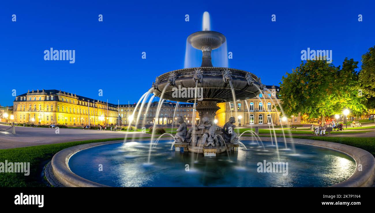Stuttgart Castle square Schlossplatz Neues Schloss with fountain travel ...