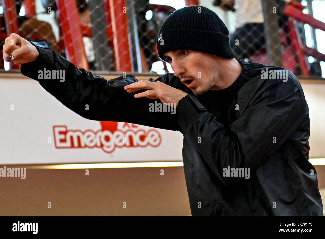 Belgian boxer Antoine Vanackere pictured during a boxing training ...