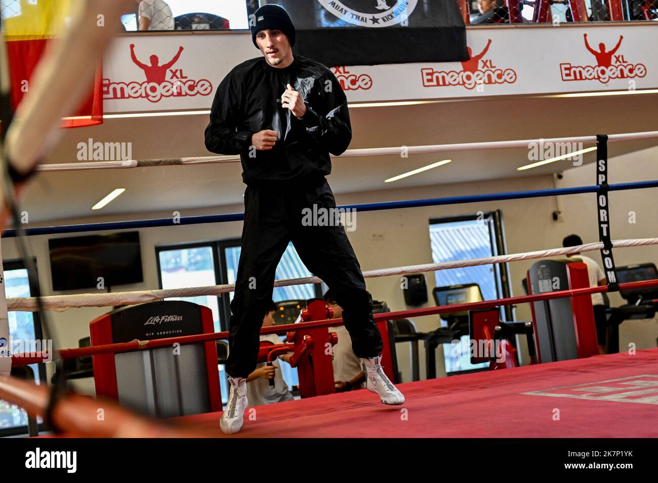 Belgian boxer Antoine Vanackere pictured during a boxing training ...