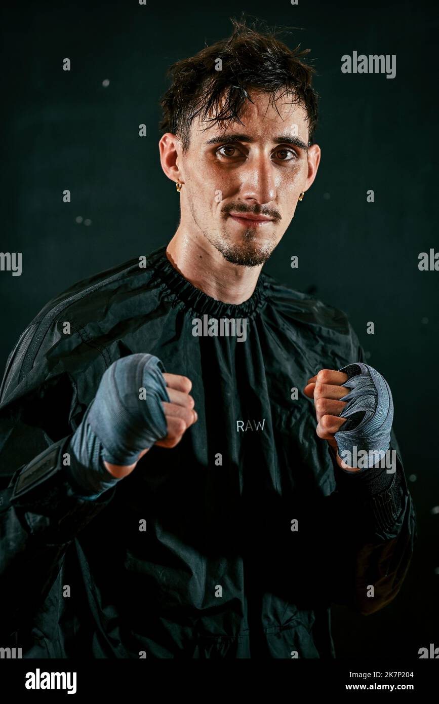 Belgian boxer Antoine Vanackere poses for photographer during a boxing ...