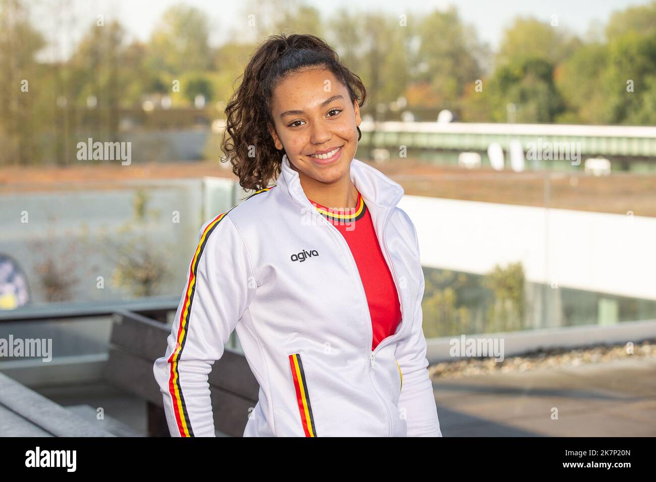 Belgian Jutta Verkest poses for the photographer during a press ...