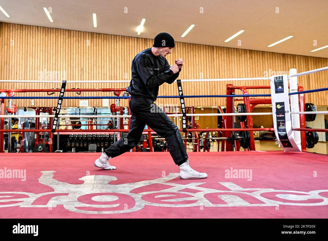 Belgian boxer Antoine Vanackere pictured during a boxing training ...