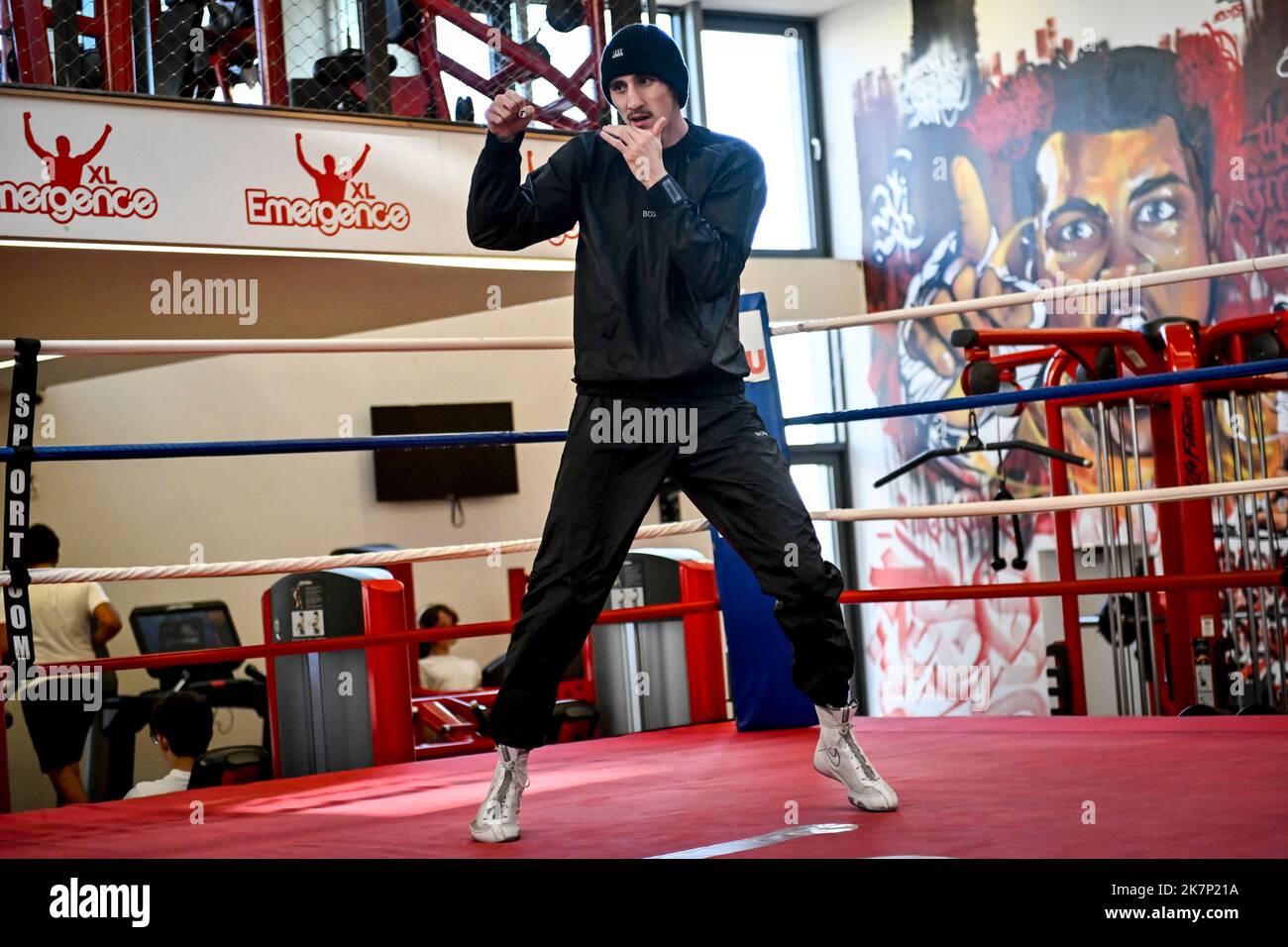 Belgian boxer Antoine Vanackere pictured during a boxing training ...