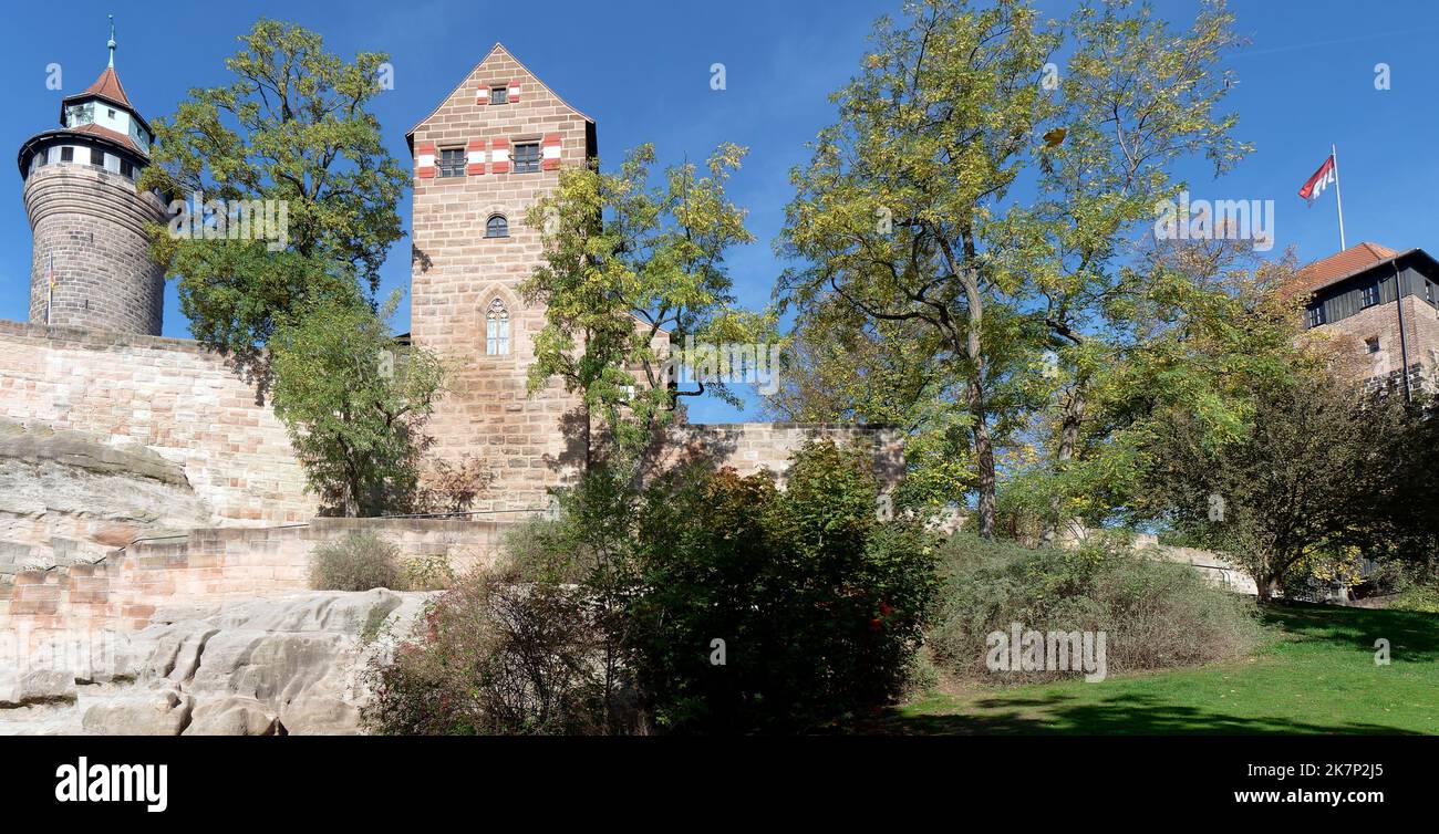 Nuremberg, Bavaria, Germany: City view, building, Imperial Castle with ...