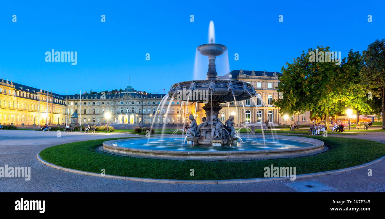 Stuttgart Castle square Schlossplatz Neues Schloss with fountain travel ...