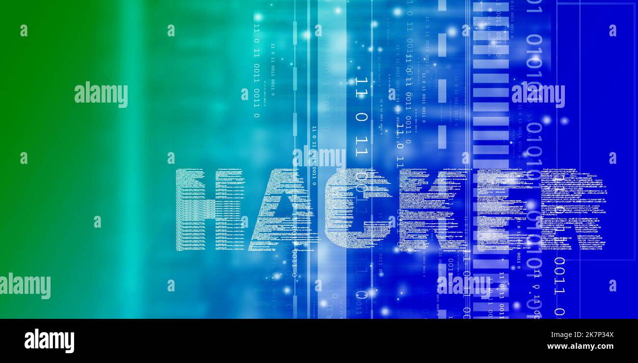 2d illustration Cyber crime and internet privacy hacking. Network ...