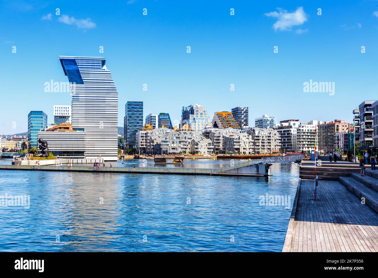 Oslo skyline modern city town architecture buildings in new Bjorvika ...