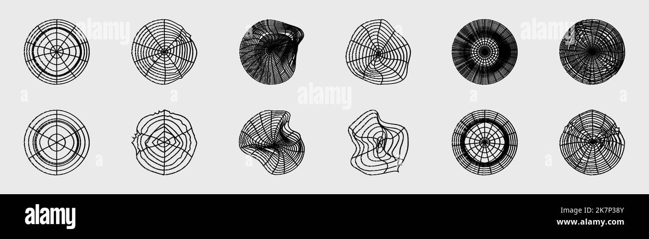 Retrofuturistic y2k geometry design elements collection. Big collection of abstract graphic ...