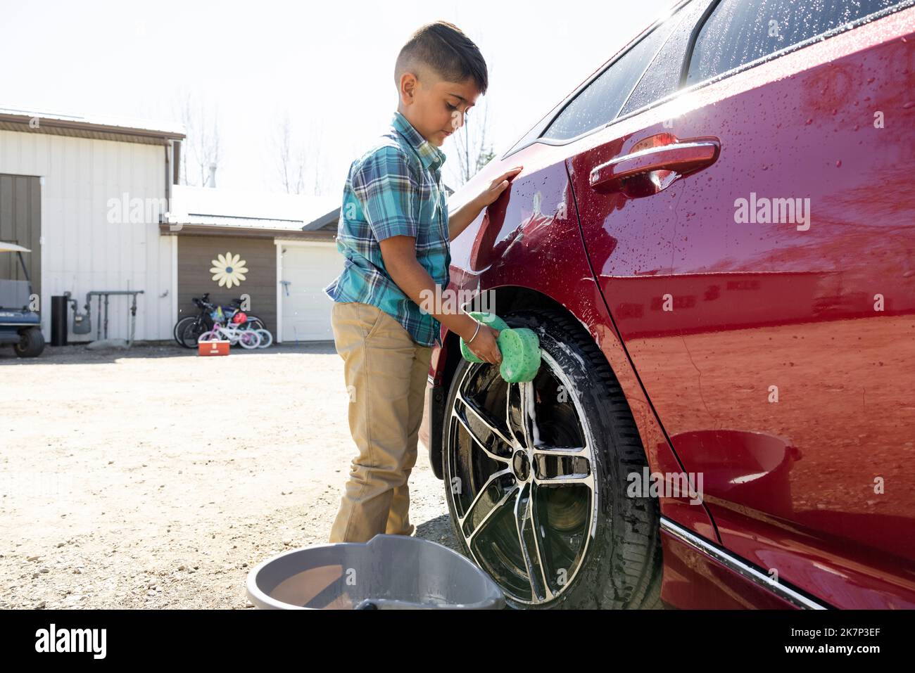 Boy with tire hi-res stock photography and images - Alamy