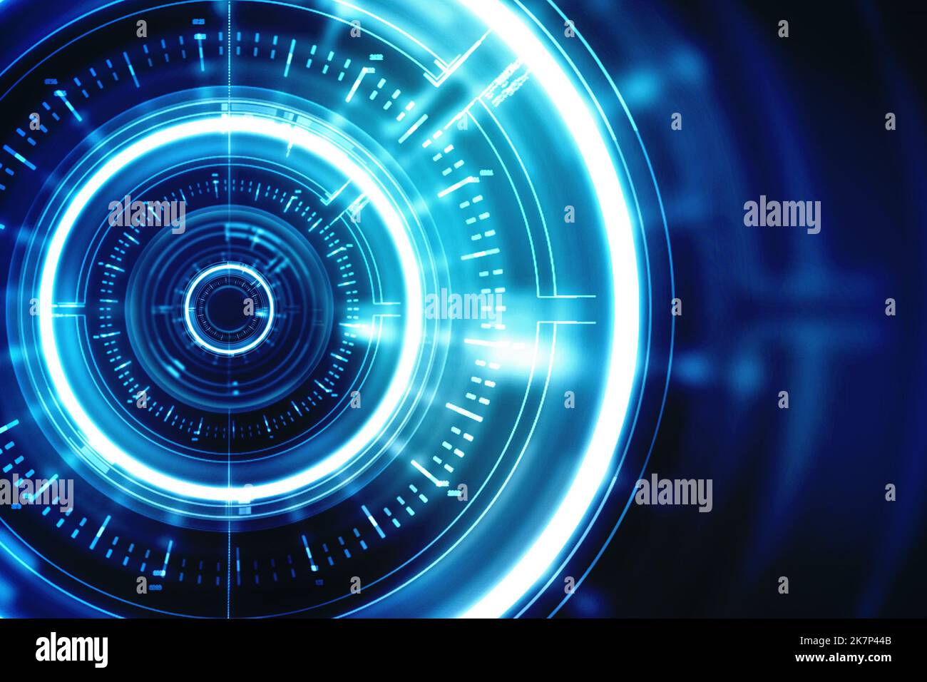 2d illustration Abstract futuristic electronic circuit technology ...