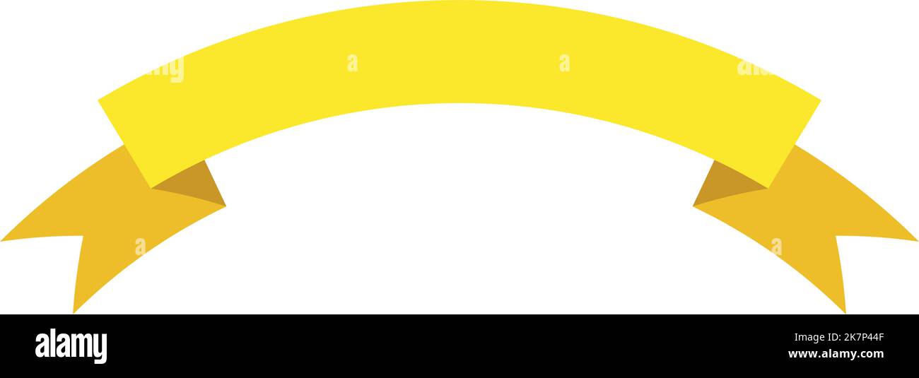 Yellow ribbon tag. Curved banner flag label Stock Vector Image & Art ...