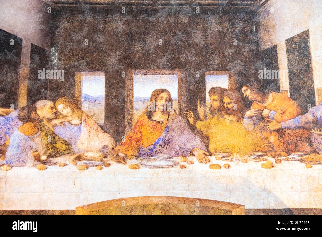A replica of The Last Supper painting housed in the Leonardo da Vinci ...