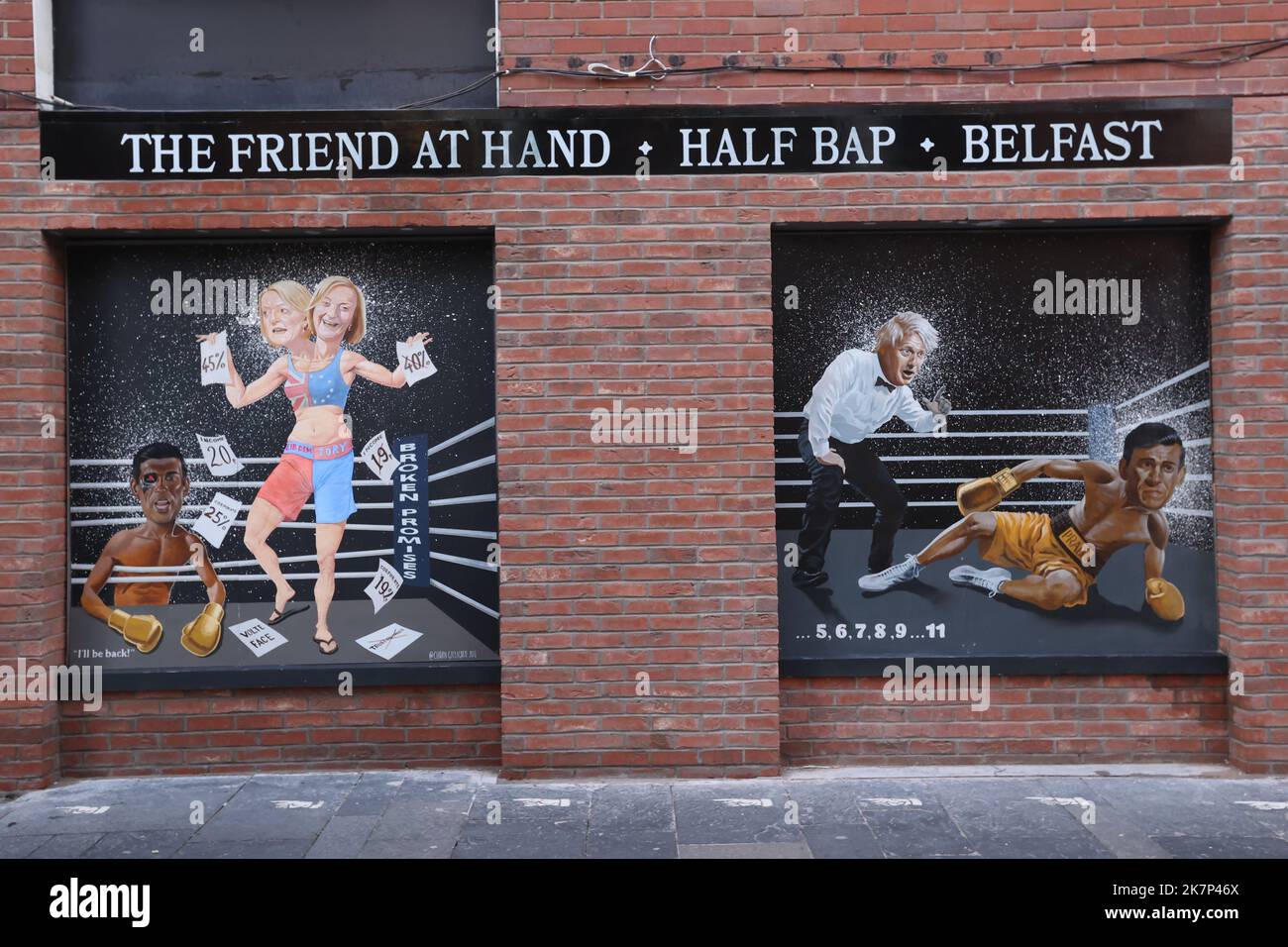 A mural by artist Ciaran Gallagher in Belfast is updated to reflect ...