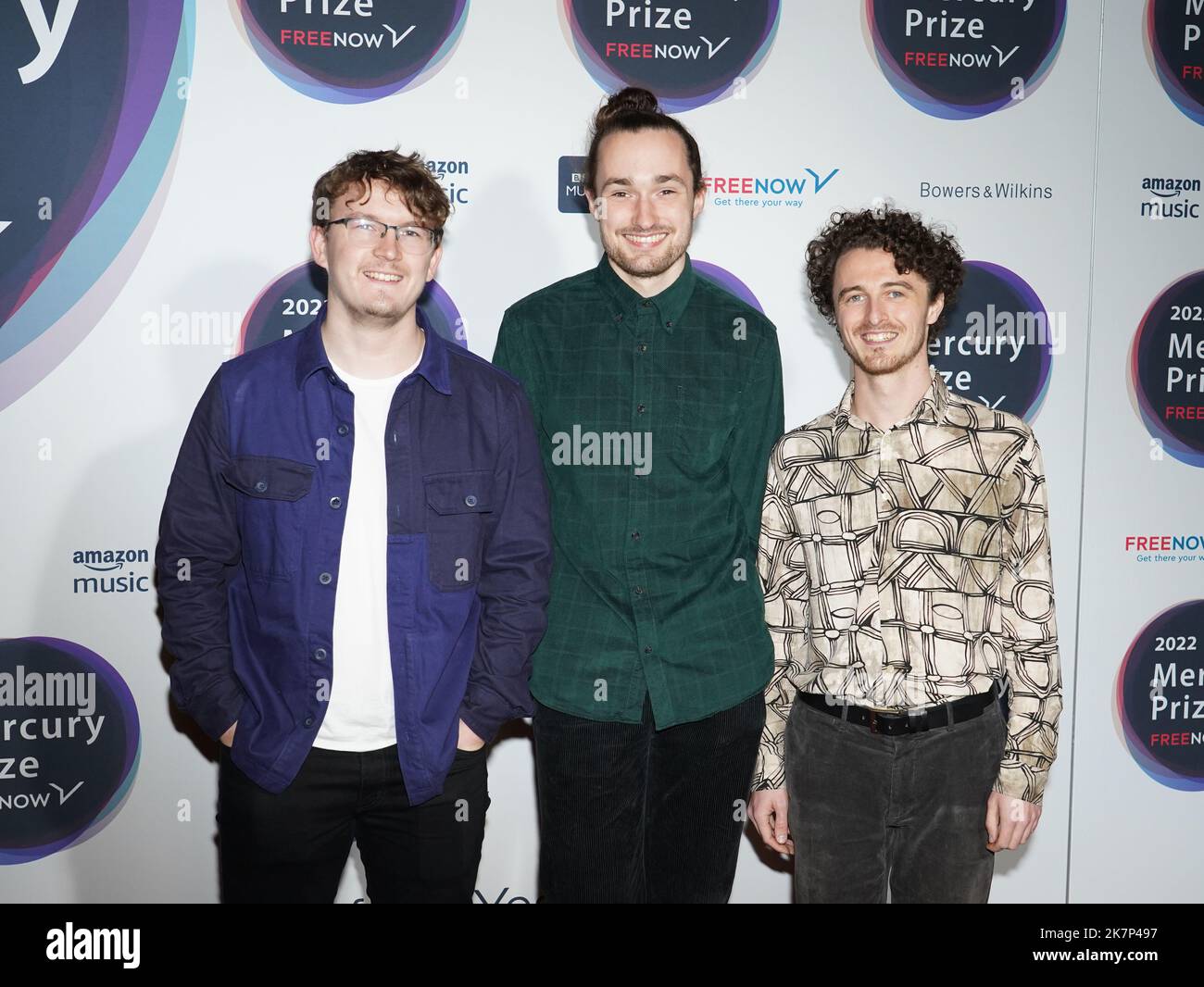 Fergus McCreadie (centre) attends the Mercury Prize 2022 awards show at ...