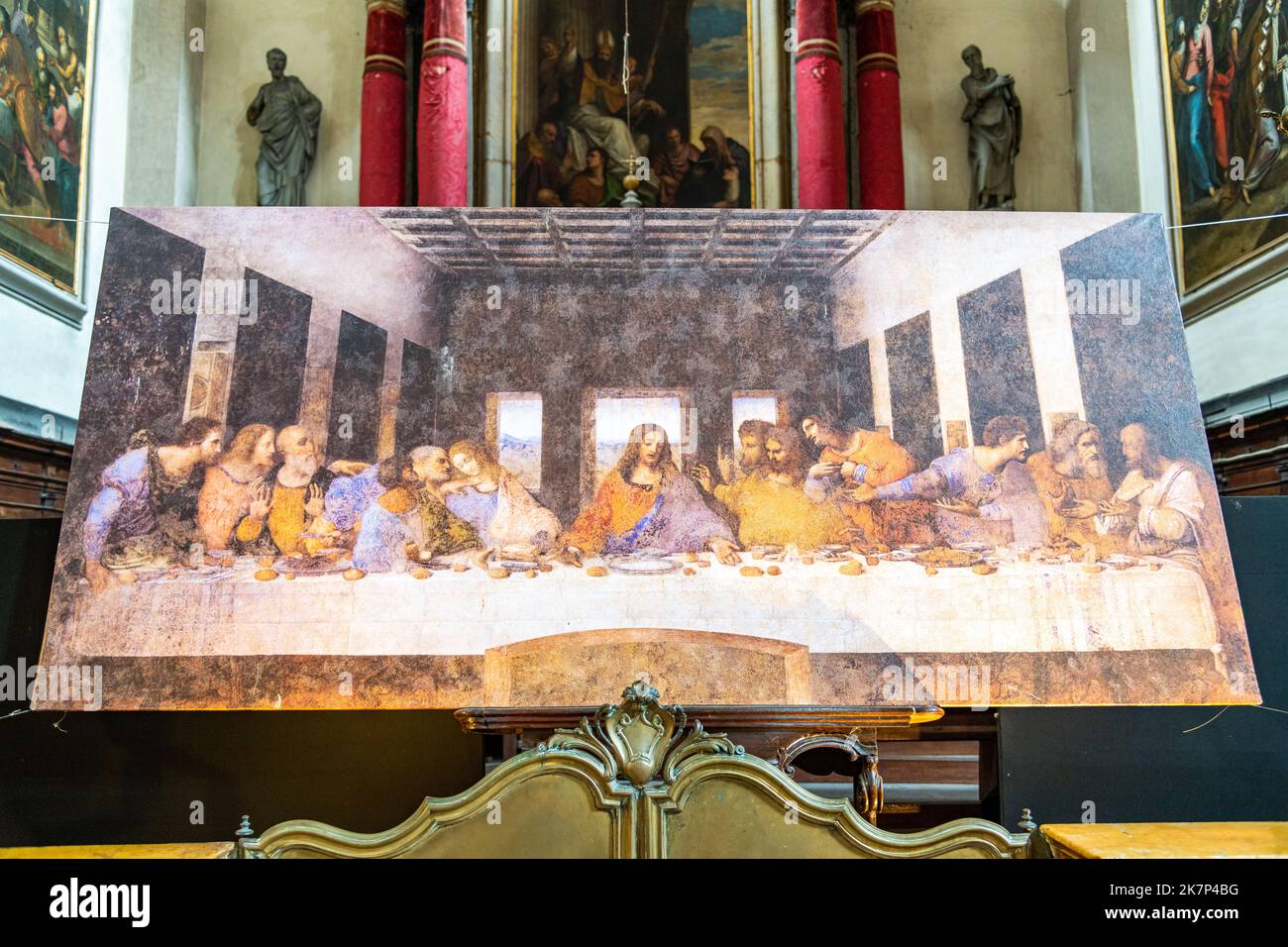 A replica of The Last Supper painting housed in the Leonardo da Vinci Museum in Venice, Italy ...