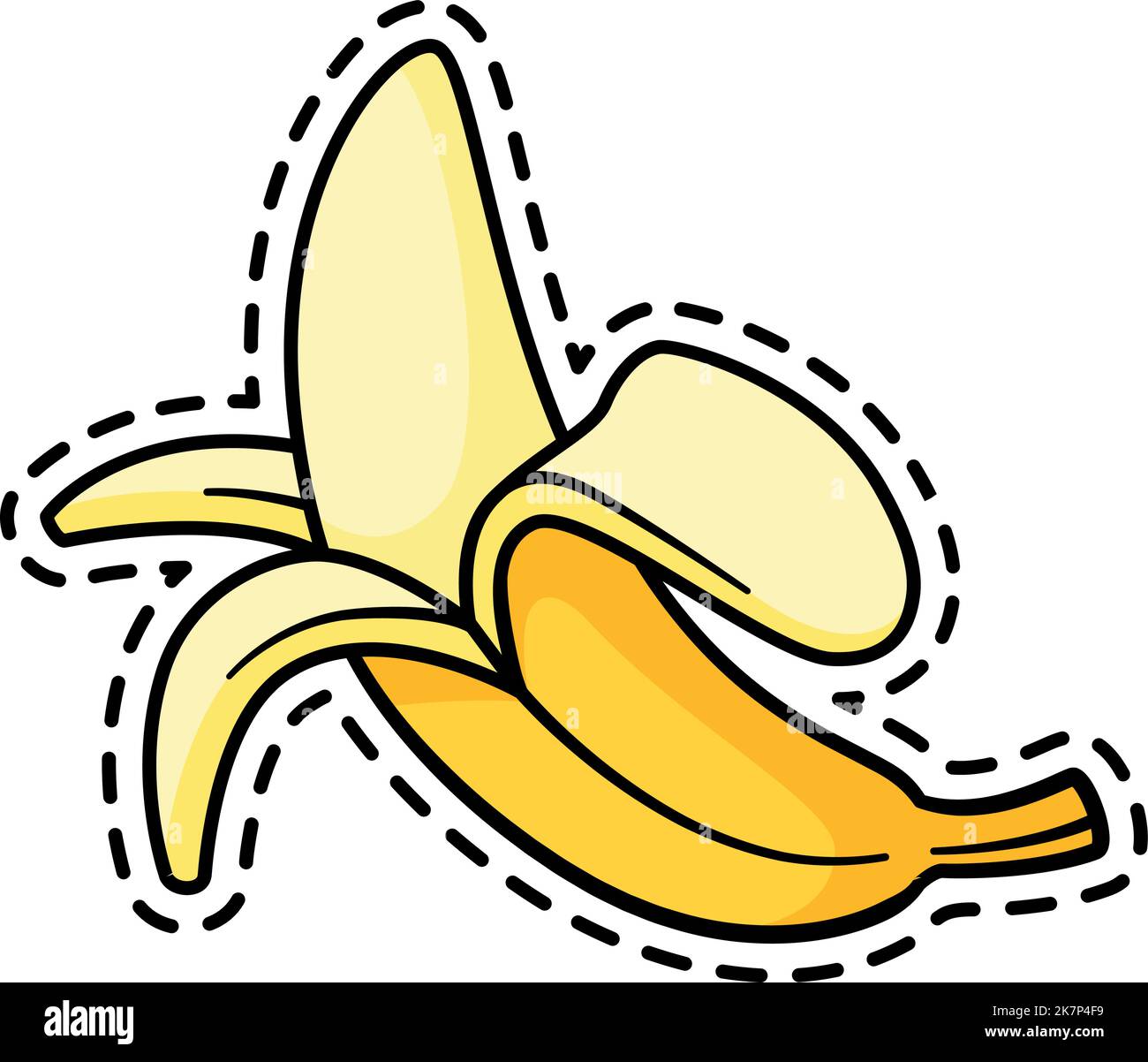 Peeled banana sticker. Comic pop art badge Stock Vector Image & Art - Alamy