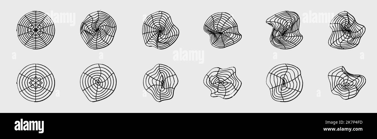 Retrofuturistic y2k geometry design elements collection. Large set of ...