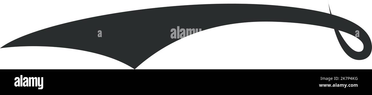 Black letter tail. Retro swoosh. Curled decorative element Stock Vector ...