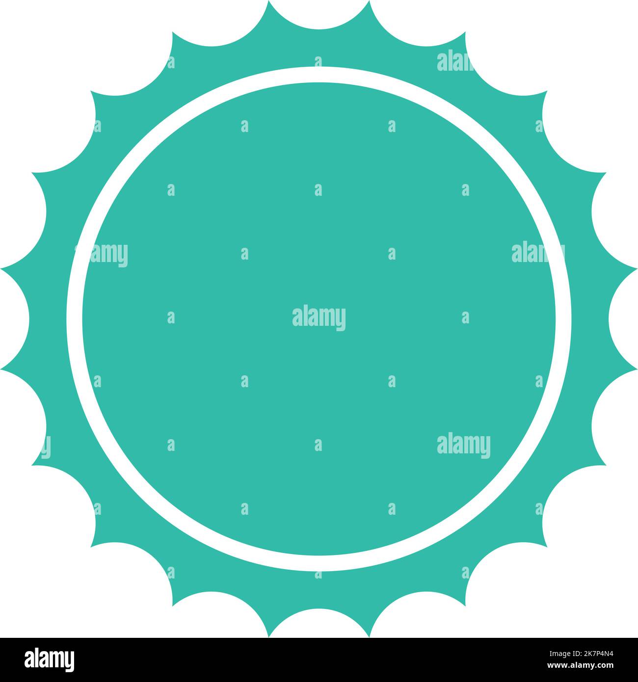 Round decorative badge. Blank flat rosette template Stock Vector Image ...