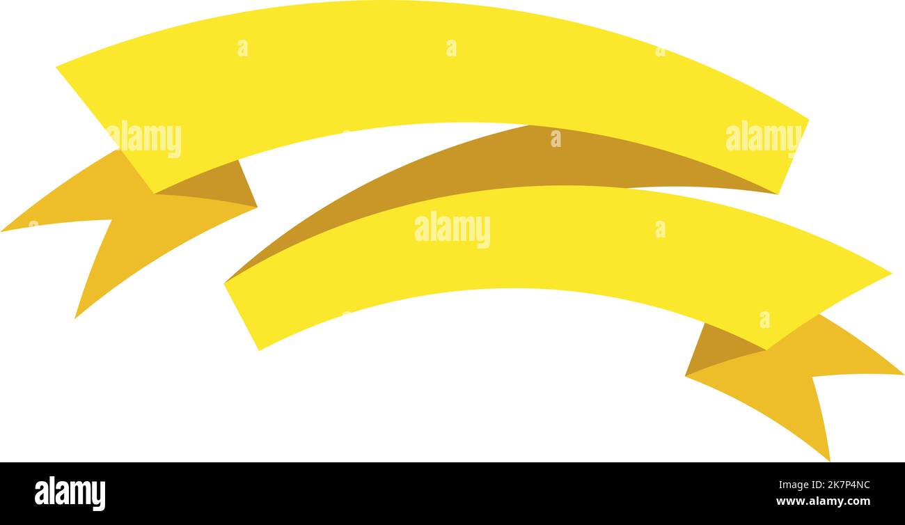 Decorative folded ribbon flag banner. Yellow paper Stock Vector Image ...