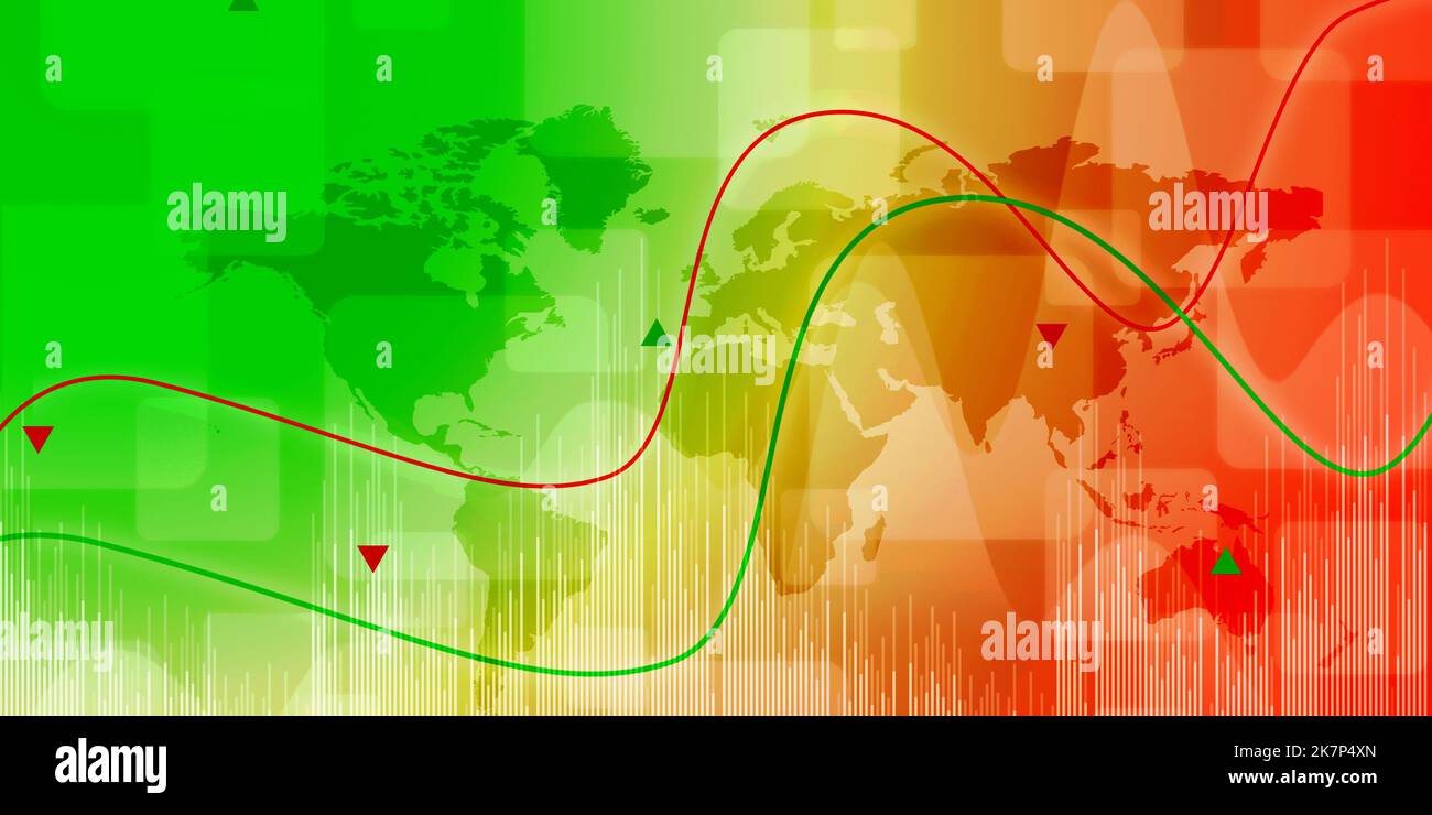 2d rendering Stock market online business concept. business Graph Stock ...