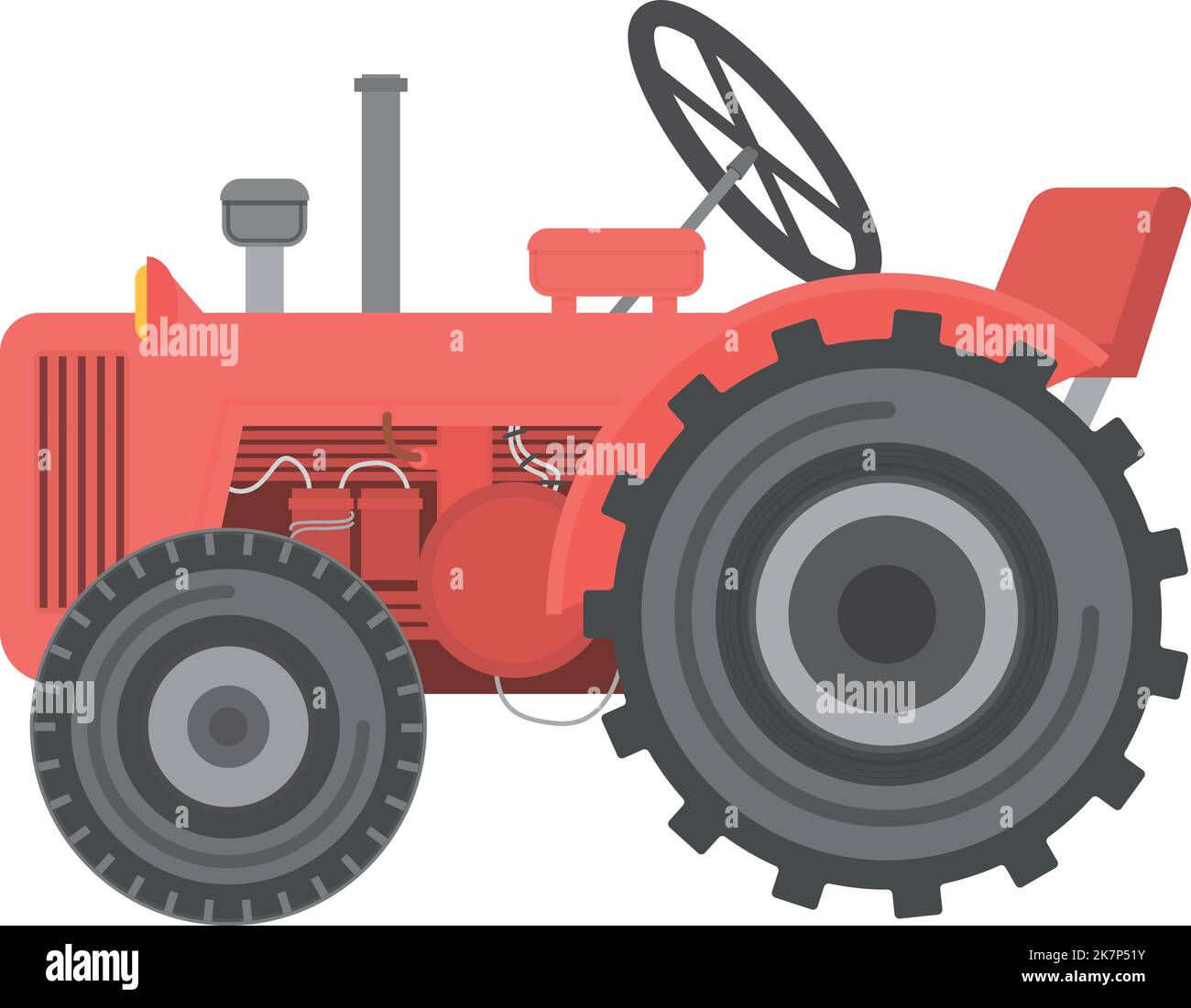 Red tractor icon. Cartoon agricultural farm vehicle Stock Vector Image ...