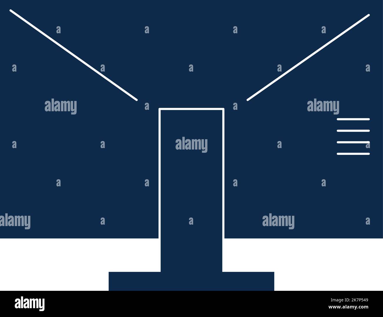 Monitor back view. Computer display black icon Stock Vector Image & Art ...