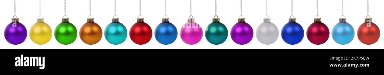 Collection of christmas decoration balls baubles colorful banner many ...