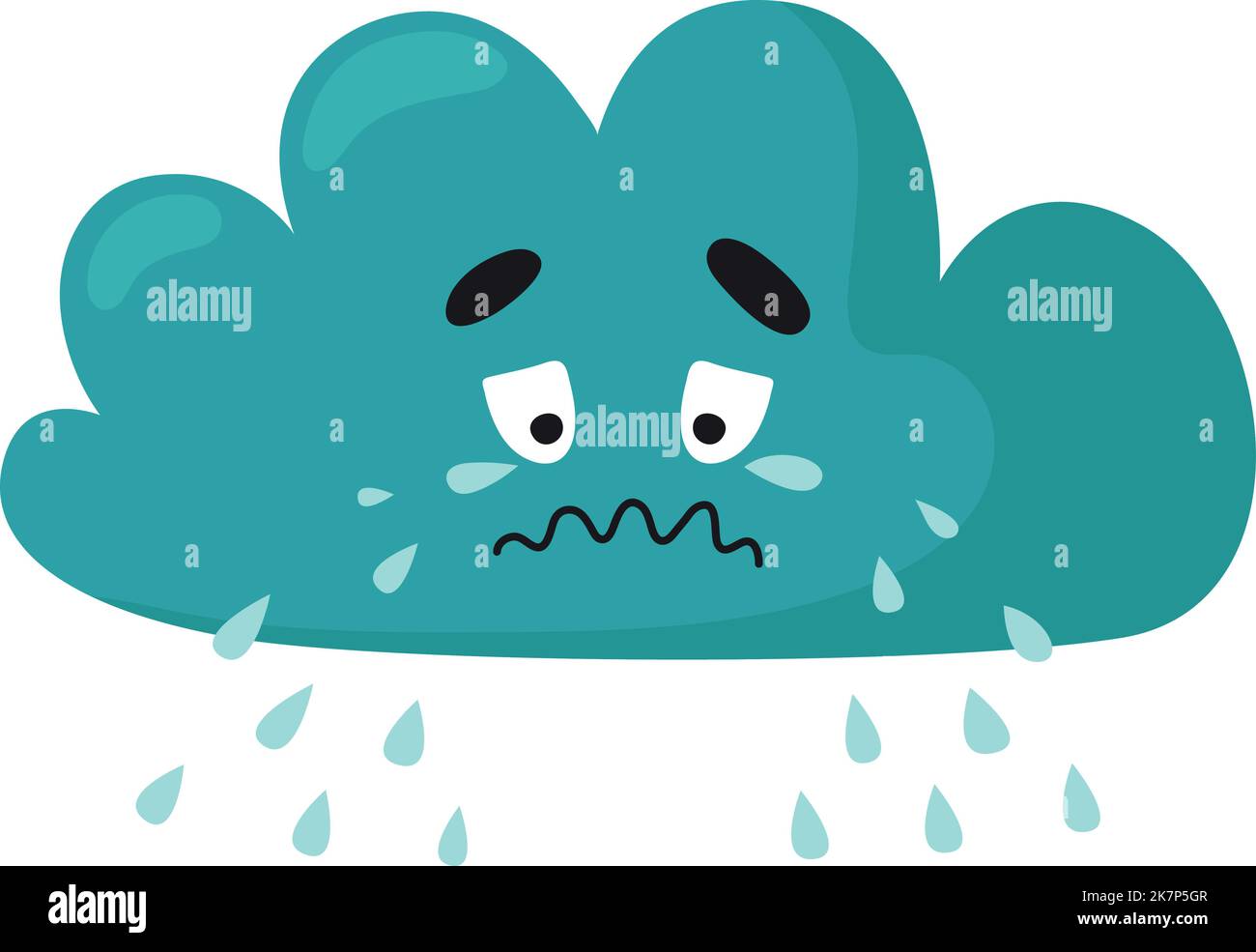 Crying cloud emoji. Raining weather comic icon Stock Vector Image & Art ...
