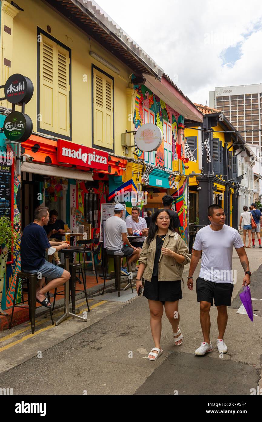 Haji Lane entertainment district, Singapore Stock Photo - Alamy