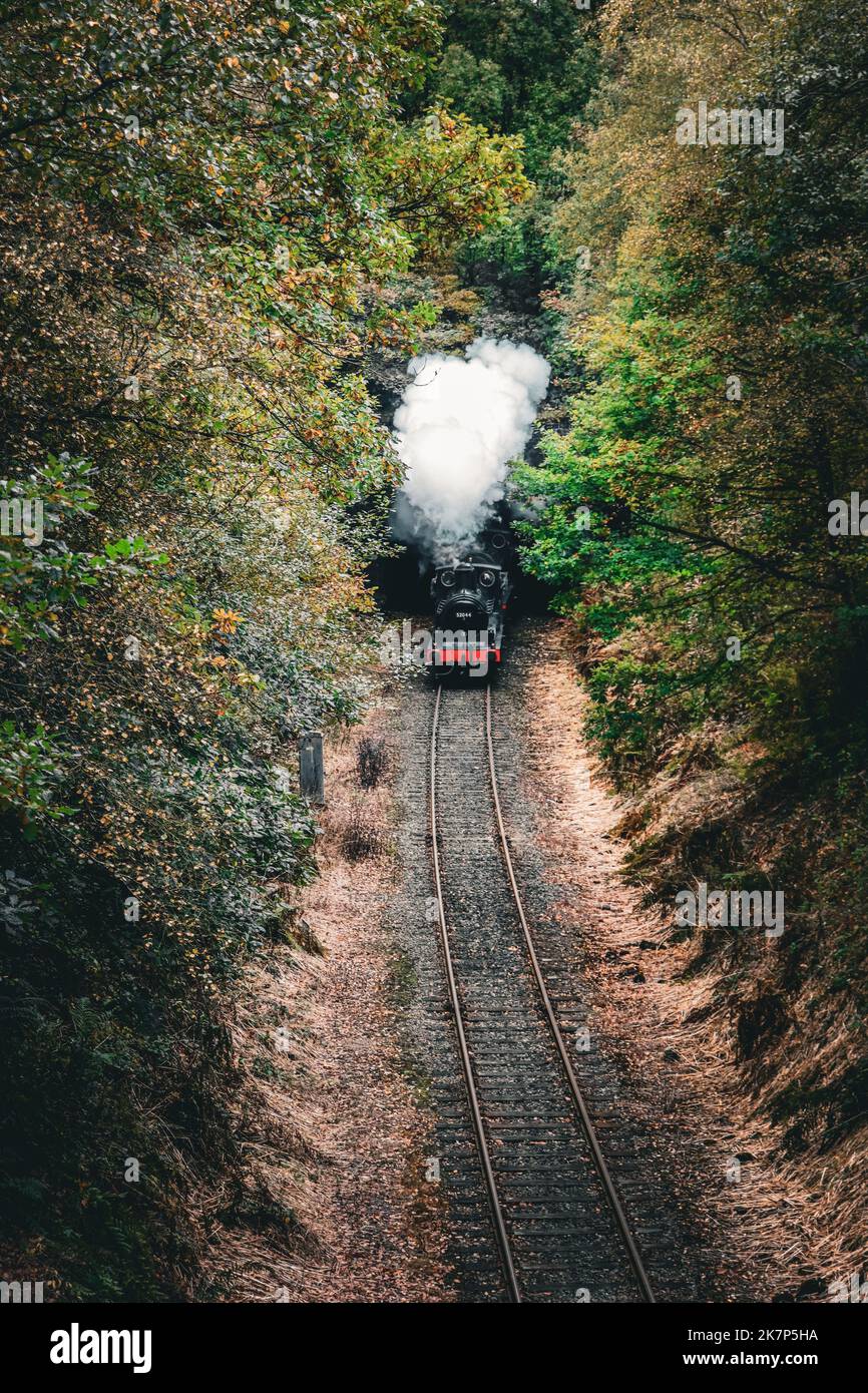 Red and yellow steam locomotive hi-res stock photography and images - Alamy