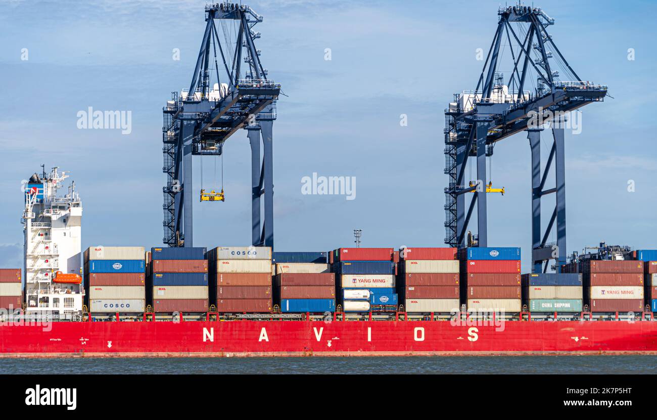 Feliistowe Suffolk UK February 1st 2022 Container Port from Opposite ...