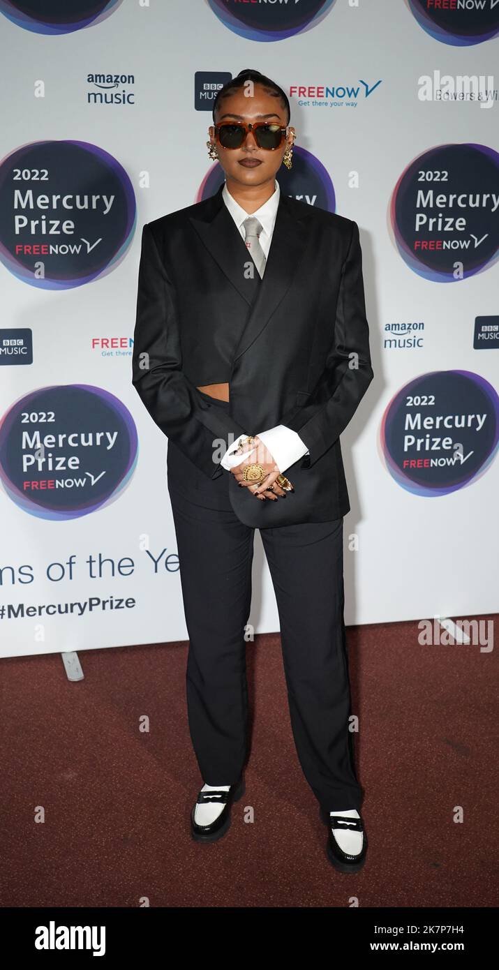 Joy Crookes attends the Mercury Prize 2022 awards show at the Eventim ...