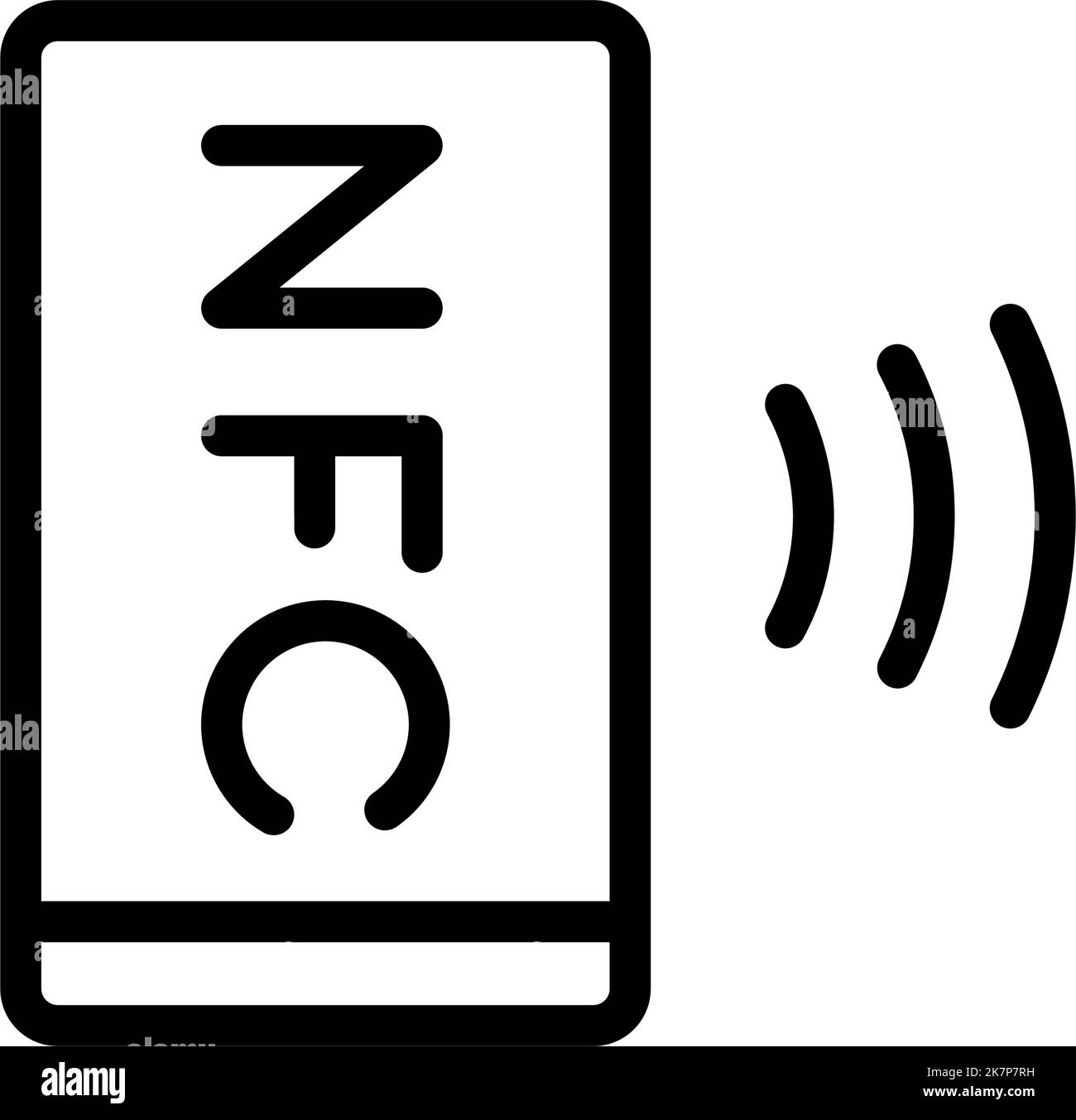 Mobile Phone With Nfc Technology Black Icon Smartphone Nfc Payment