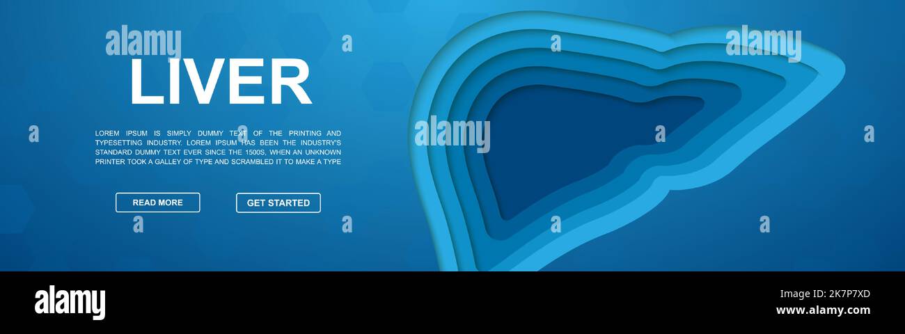 Liver 3d paper cut symbol for head promotion banner. Hepatitis design ...