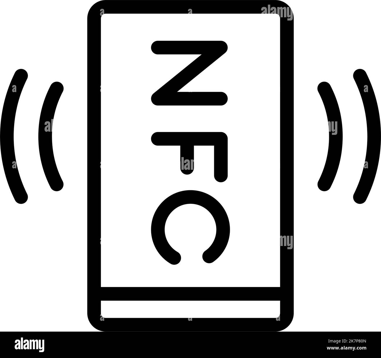NFC wireless payment technology black icon. NFC mobile phone sign ...