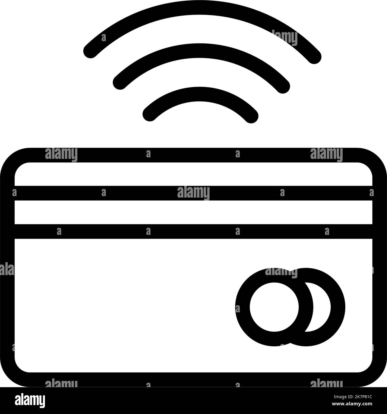 NFC credit card black icon. Credit card with NFC payment sign. Wireless ...