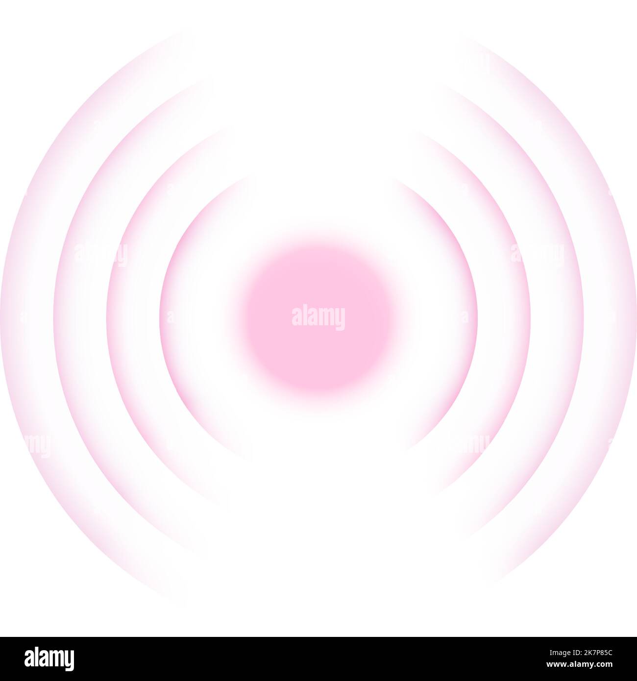 Red signal circles. Pain spot. Sonic waves isolated on white background ...