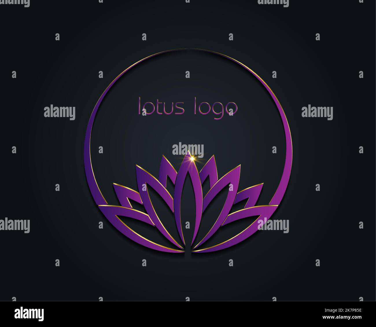 Purple Lotus logo, water lily, Flower of Life. Sacred Geometry. Symbol ...