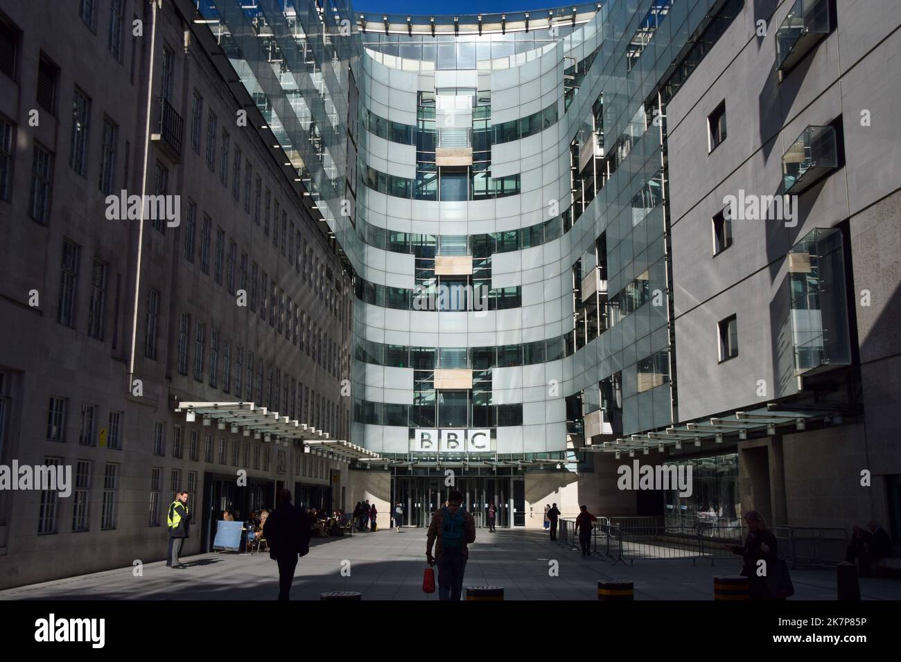 London, UK. 18th October 2022. Exterior view of Broadcasting House, the ...